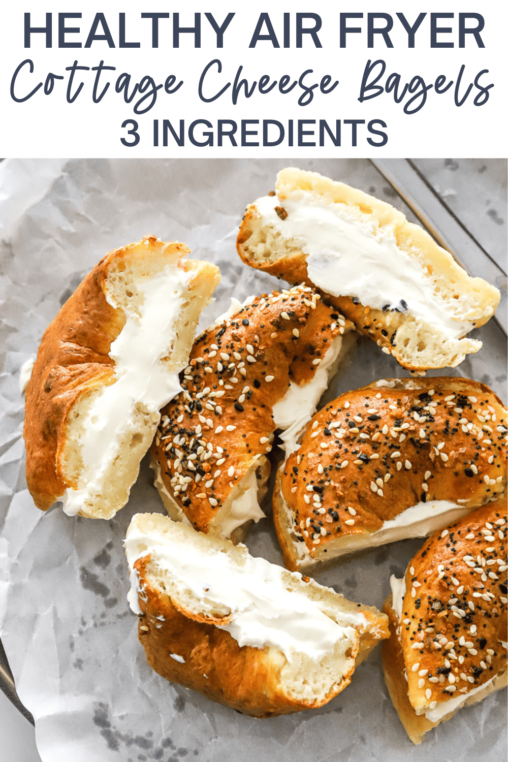 Simple 3 Ingredient Protein Bagels - Air Fryer Recipe - Pinch Me Good