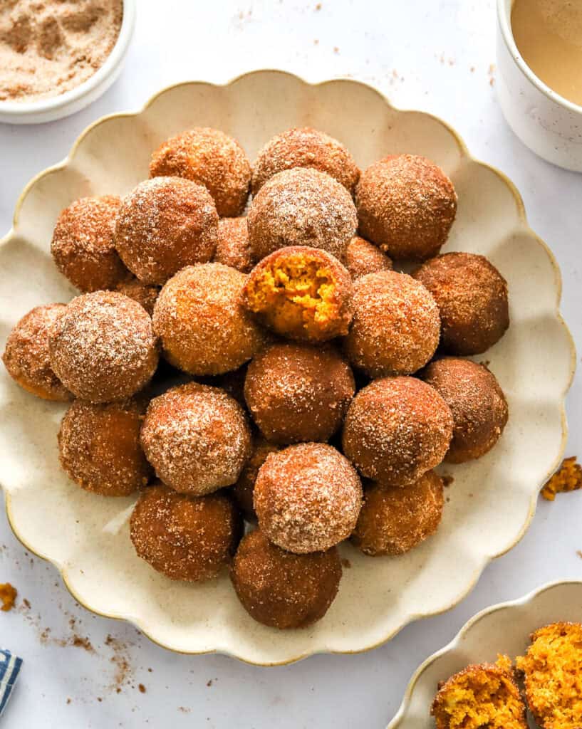 Healthy Baked Pumpkin Donut Holes - Gluten Free - Pinch Me Good